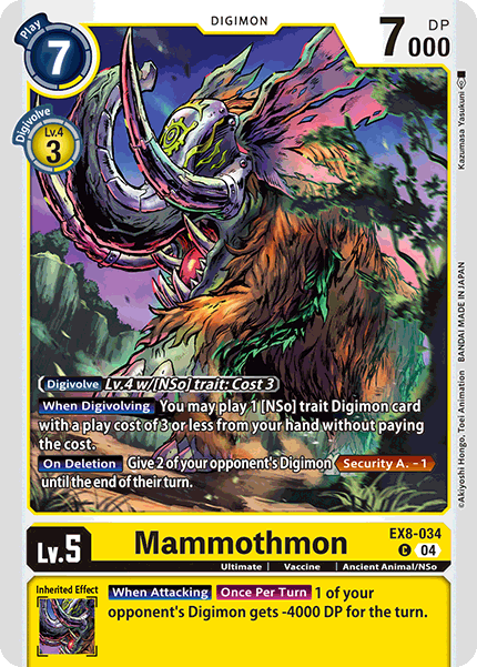 (034) Mammothmon - EX8 - Super Retro - Preowned Trading Cards