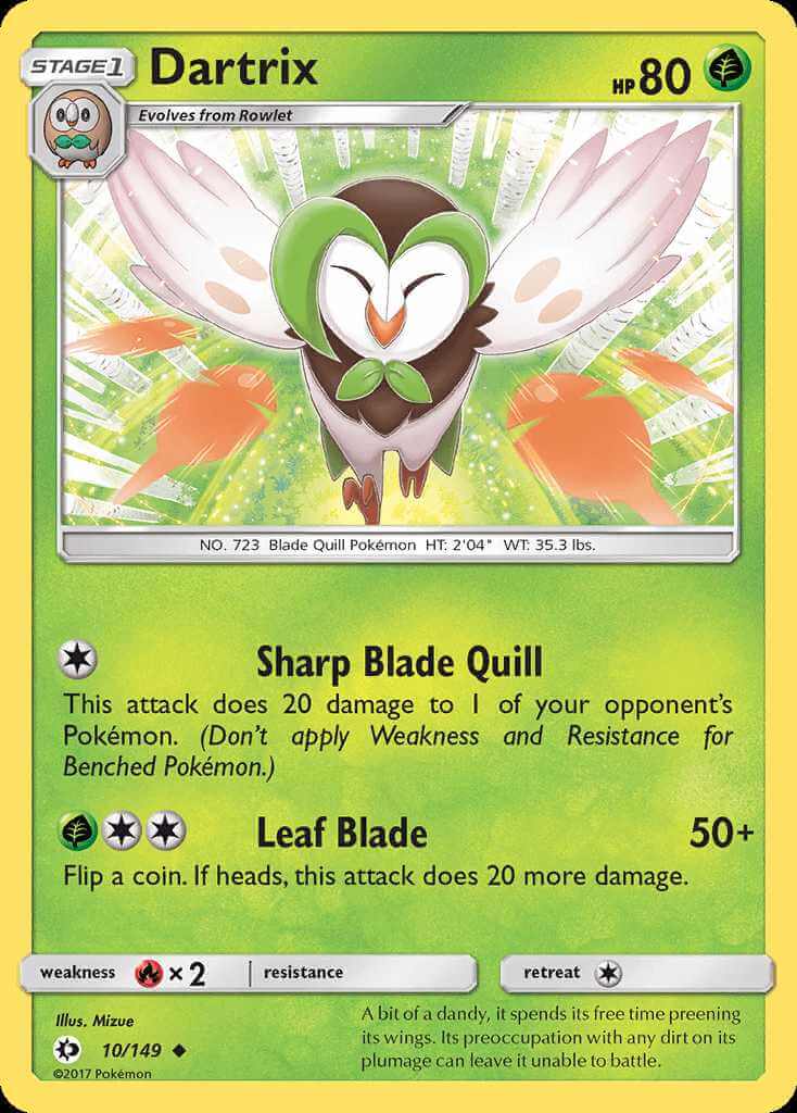 (10/149) Dartrix - Sun & Moon - Super Retro - Preowned Trading Cards