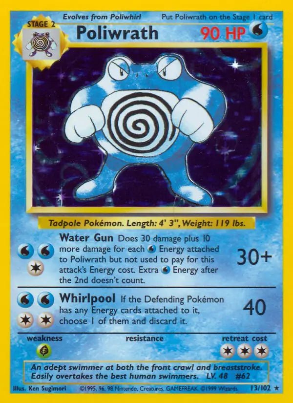 (13/102) Poliwrath Holo - Base Set Unlimited - Super Retro - Preowned ...