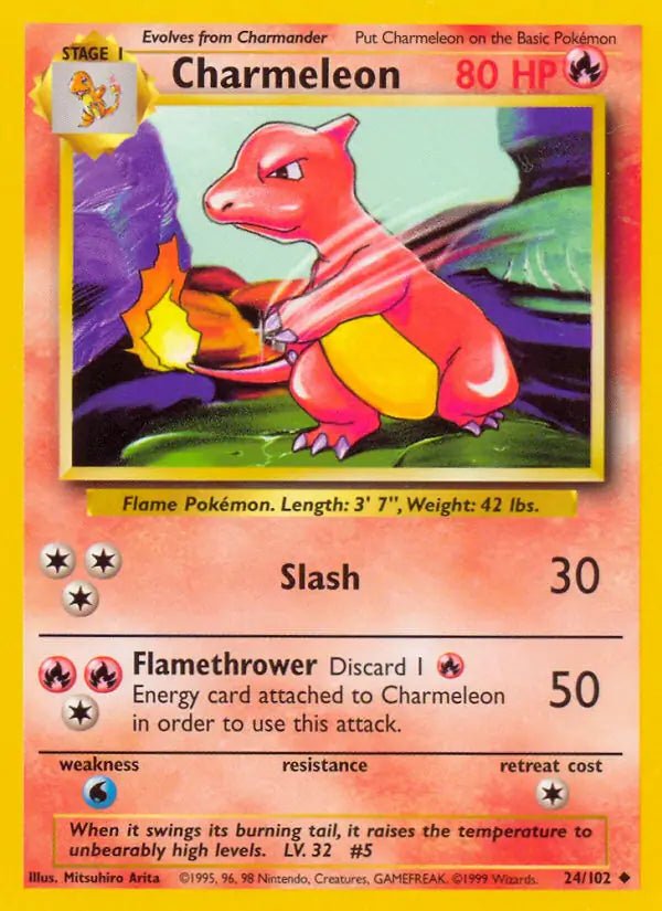 (24/102) Charmeleon - Base Set Unlimited - Super Retro - Preowned ...