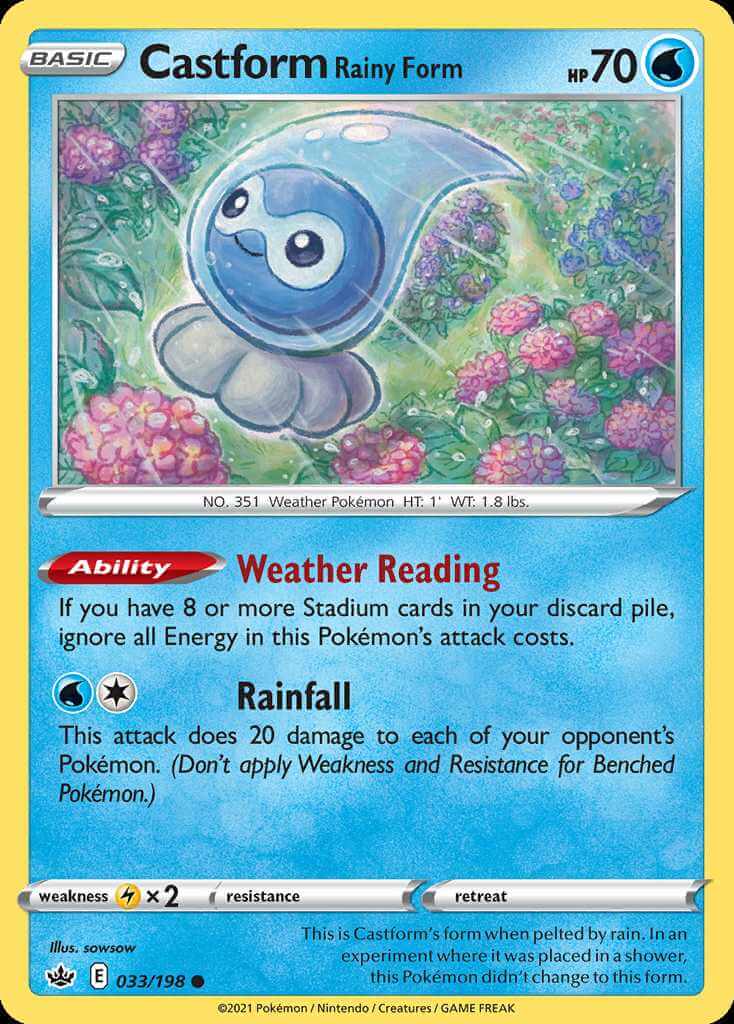 (33/198) Castform Rainy Form - Chilling Reign - Super Retro - Preowned ...