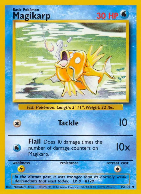 (35/102) Magikarp - Base Set Unlimited - Super Retro - Preowned Trading ...