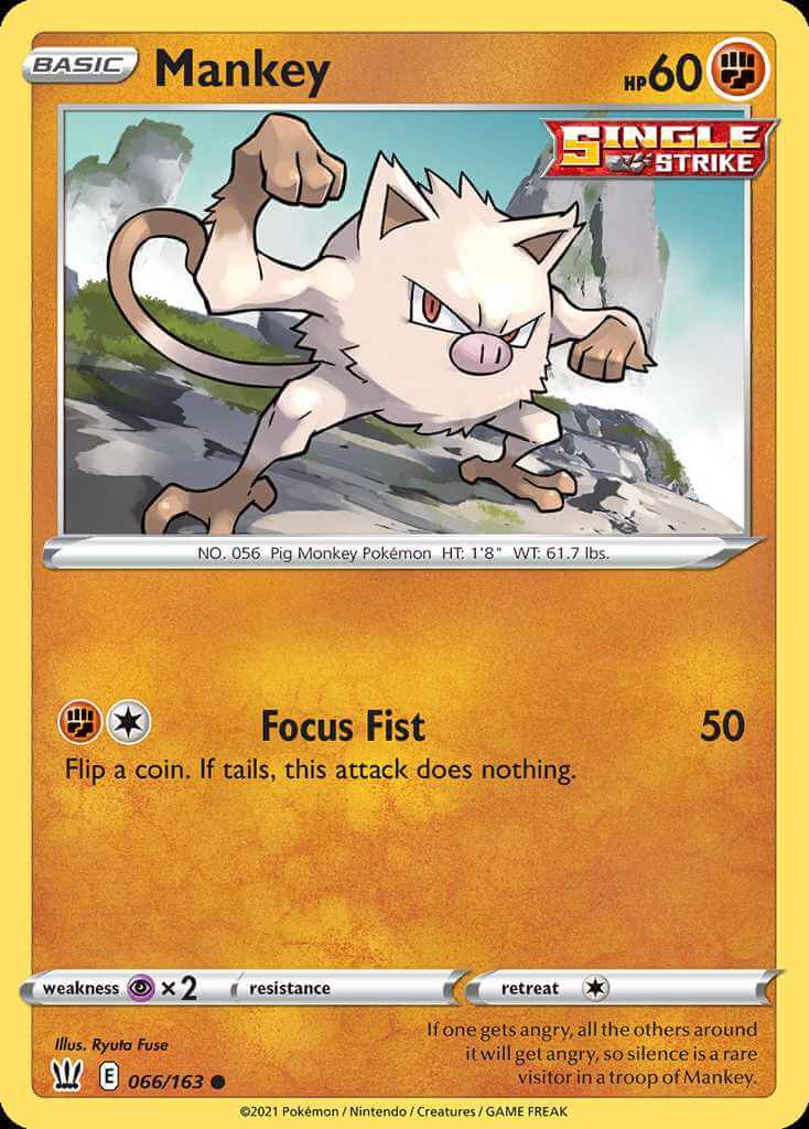 (66/163) Mankey - Battle Styles - Super Retro - Preowned Trading Cards