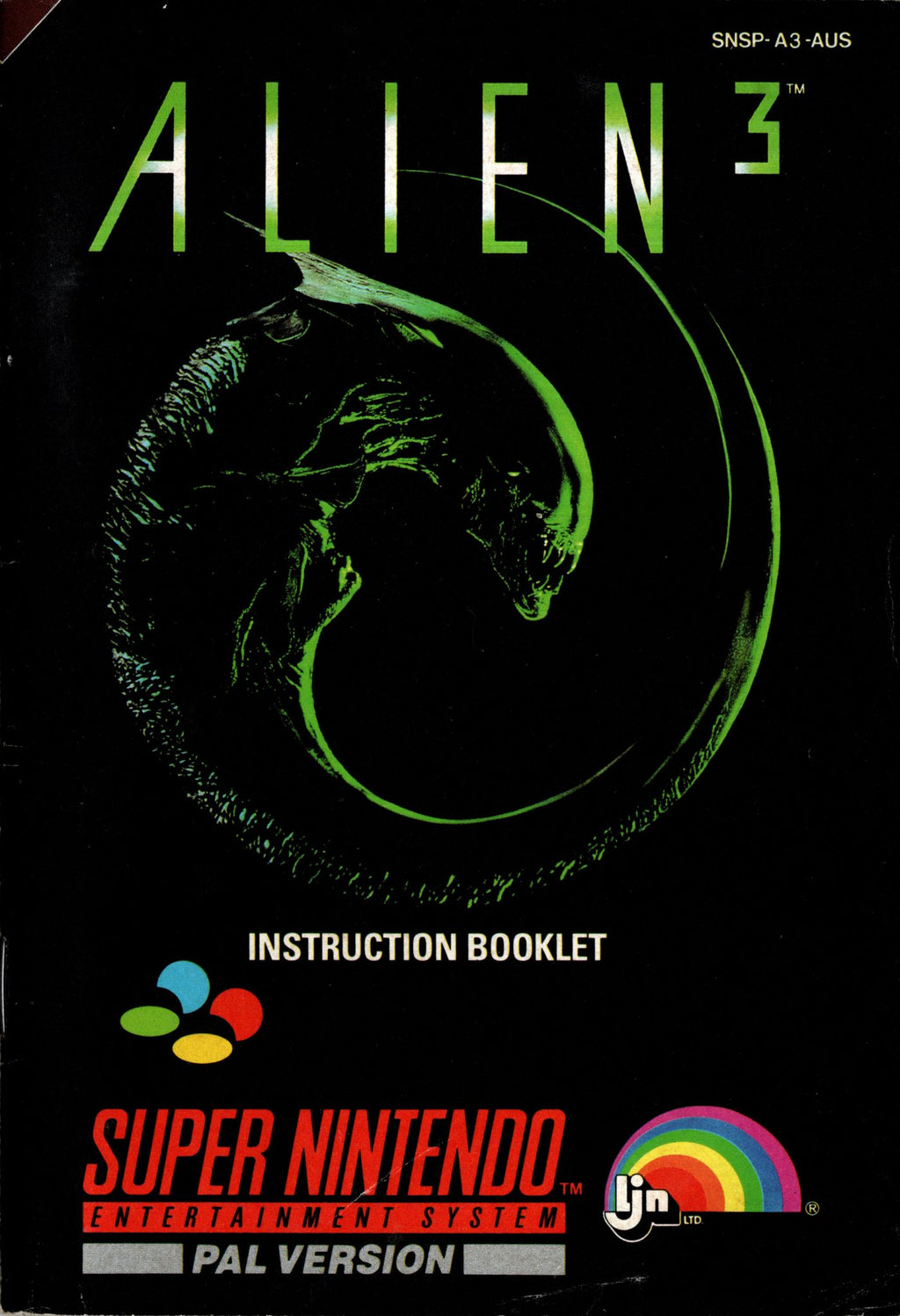 Manual - Alien 3 - SNES - Super Retro - Manuals