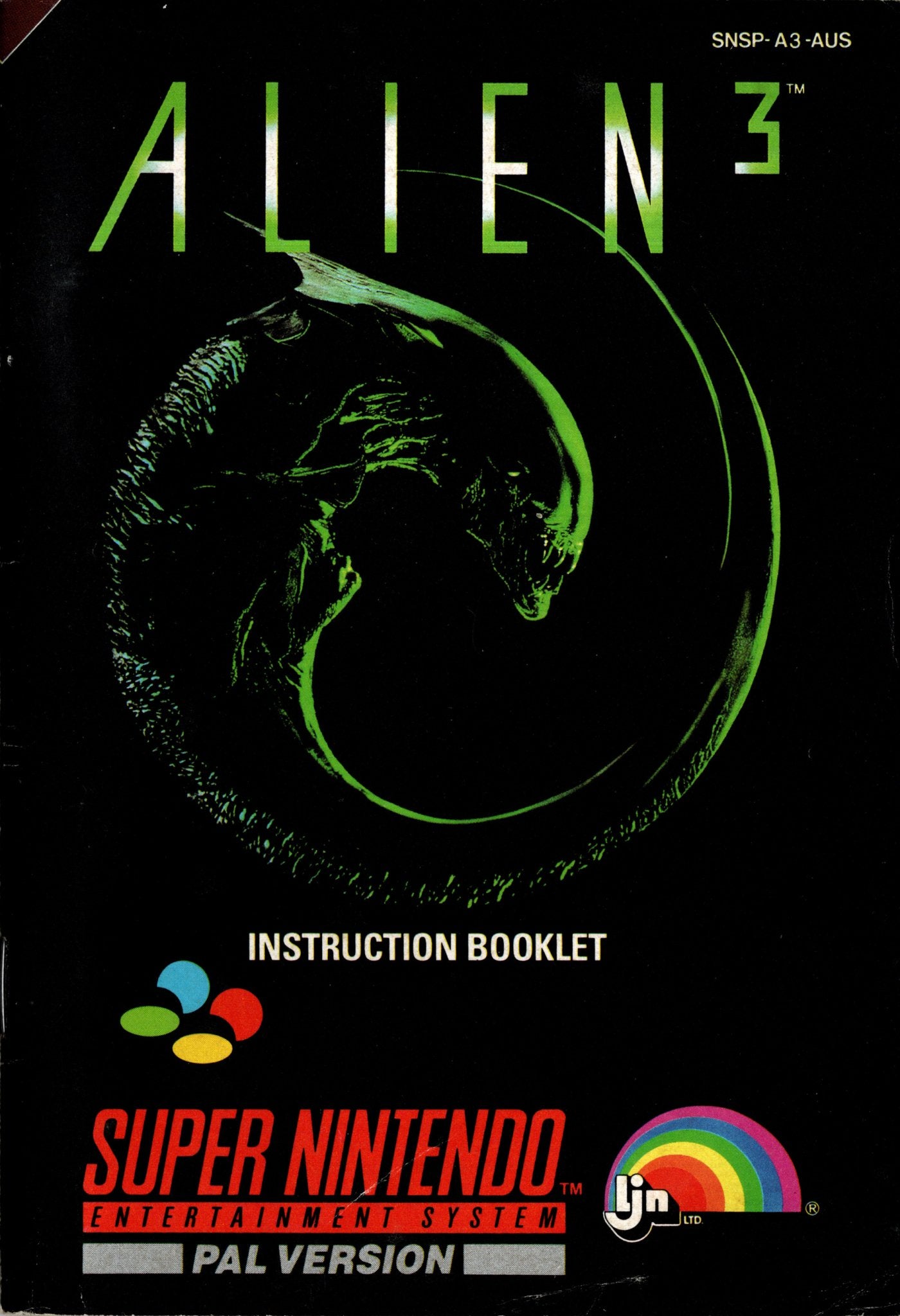 Manual - Alien 3 - SNES - Super Retro - Manuals