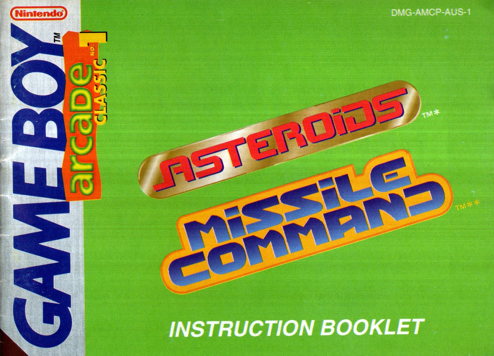Manual - Arcade Classic No. 1: Asteroids/Missile Command - Game Boy - Super Retro - Manuals