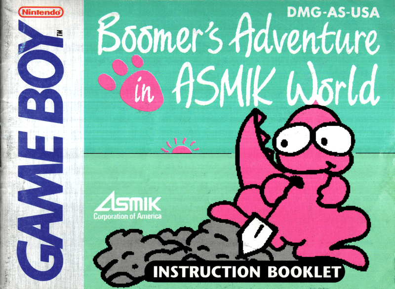 Manual - Boomer's Adventure in Asmik World - Super Retro - Manuals