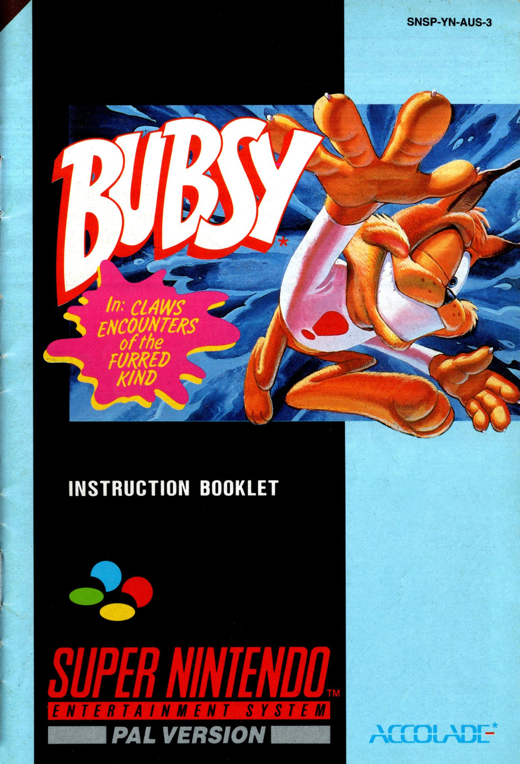 Manual - Bubsy - SNES - Super Retro - Manuals