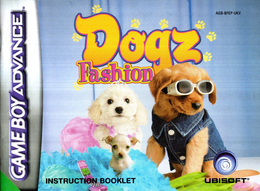 Manual - Dogz Fashion - GBA - Super Retro - Manuals