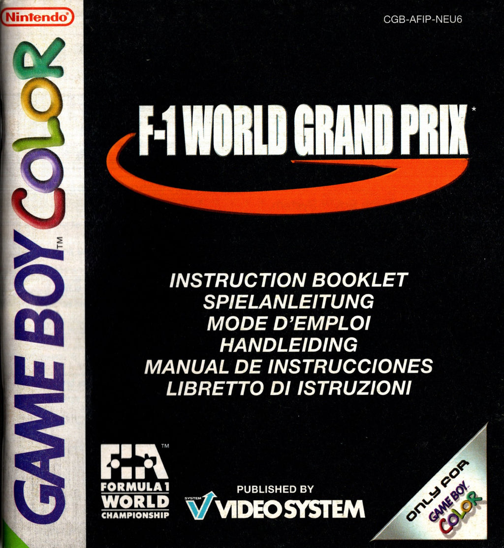 Manual - F-1 World Grand Prix - Game Boy Color - Super Retro - Manuals