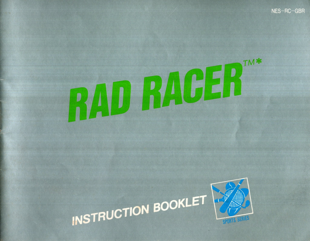 Manual - Rad Racer - Super Retro - Manuals