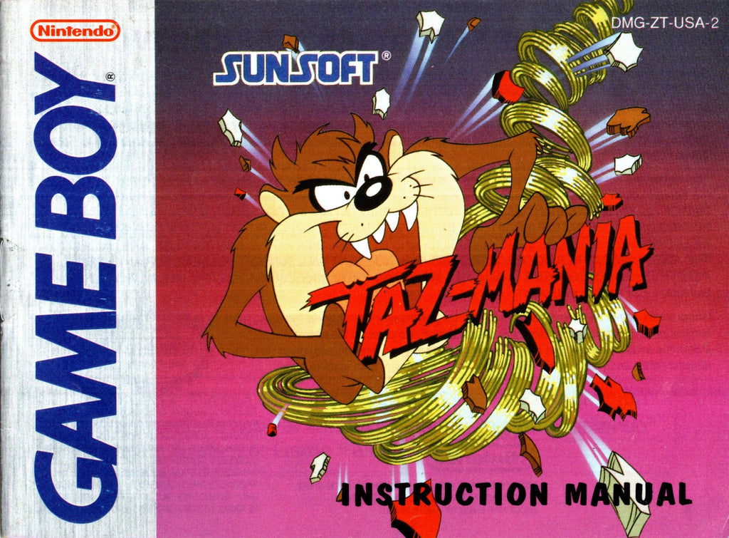 Manual - Taz-Mania - Game Boy - Super Retro - Manuals