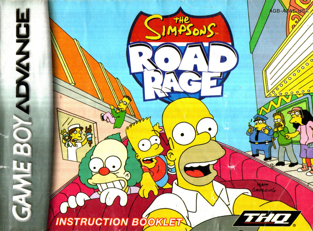 Manual - The Simpsons: Road Rage - GBA - Super Retro - Manuals