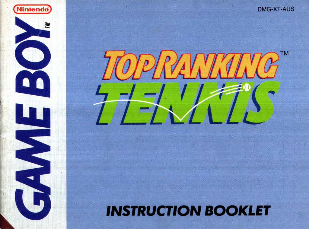 Manual - Top Ranking Tennis - Game Boy - Super Retro - Manuals