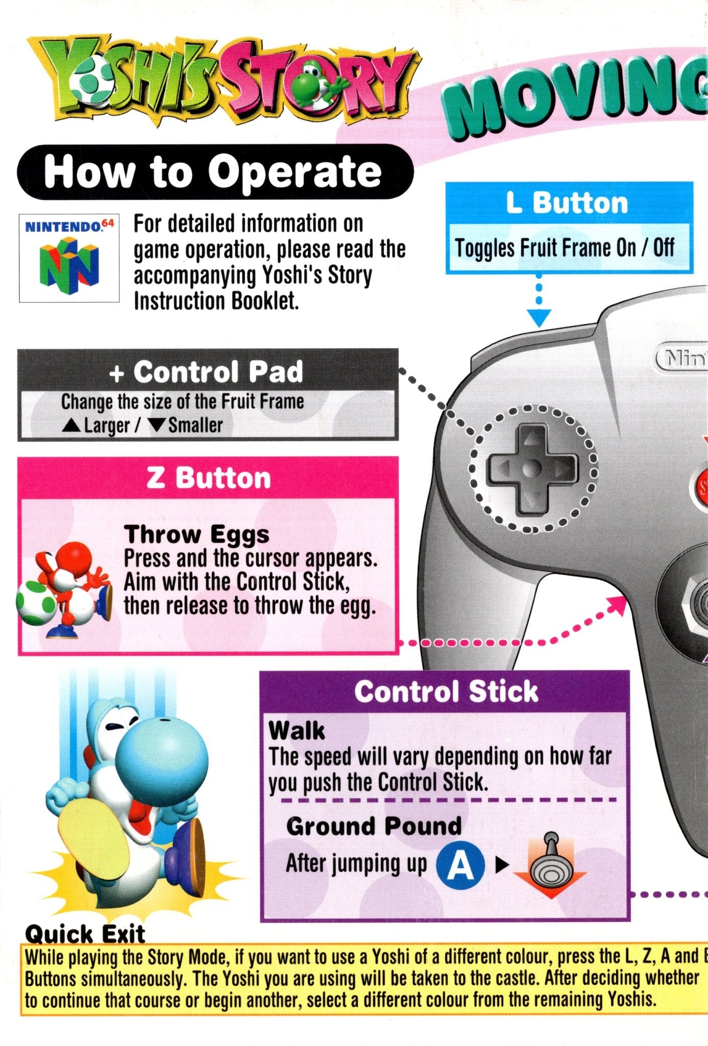 Manual - Yoshi's Story - N64 - Super Retro - Manuals