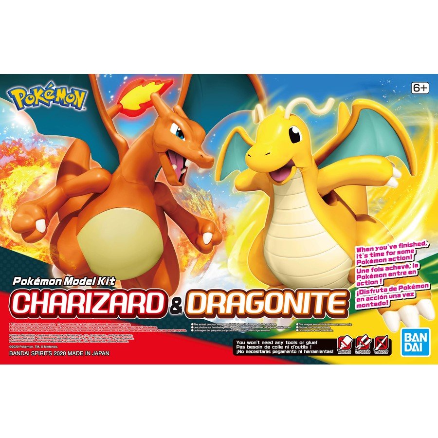 Pokemon Model Kit - Charizard & Dragonite - Super Retro - Figures