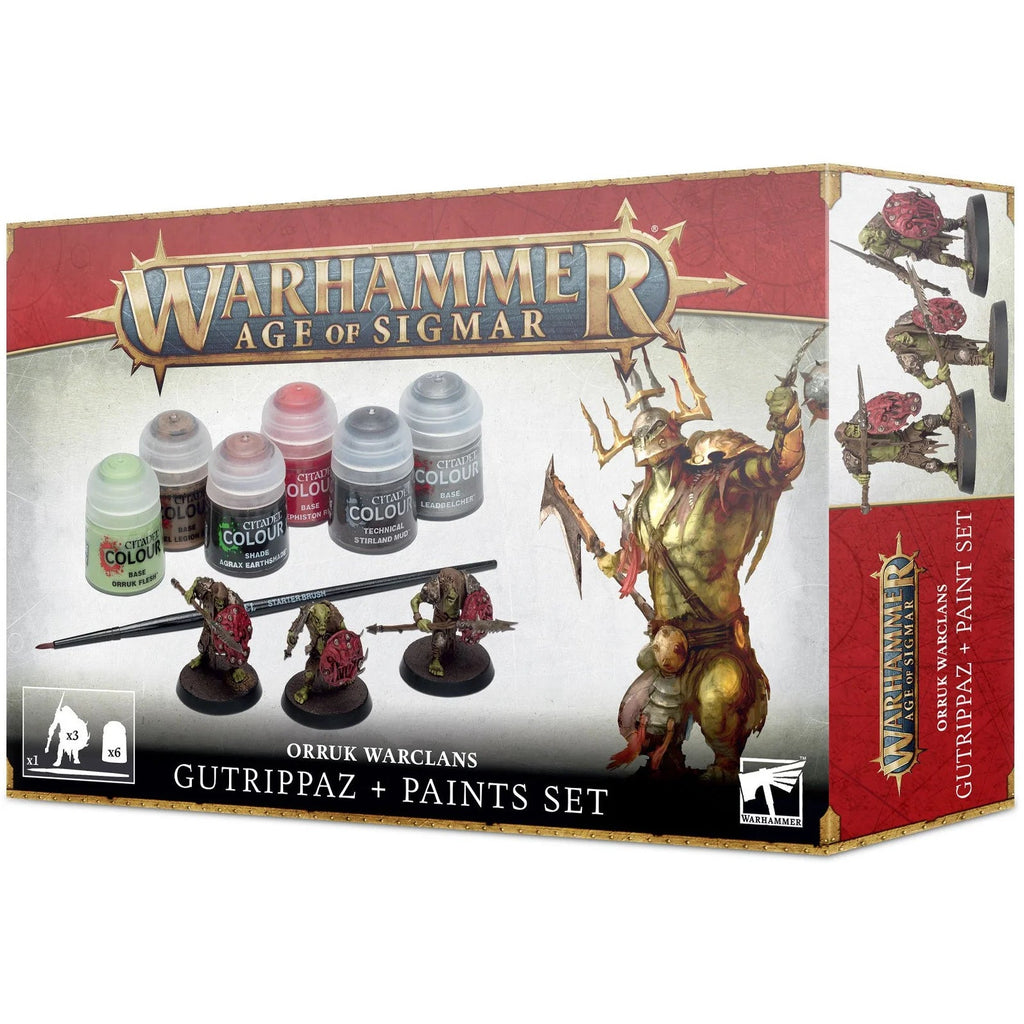 Warhammer Age of Sigmar: Orruk Warclans Gutrippaz + Paint Set - Super ...