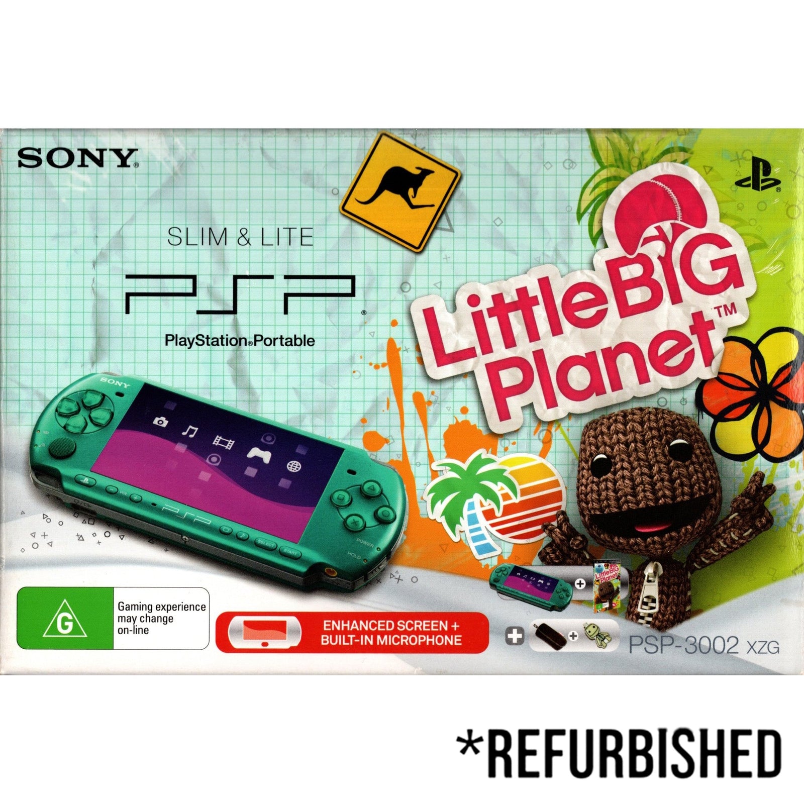 Console - PSP 3000 Turquoise Little Big Planet Bundle - Super Retro - PSP