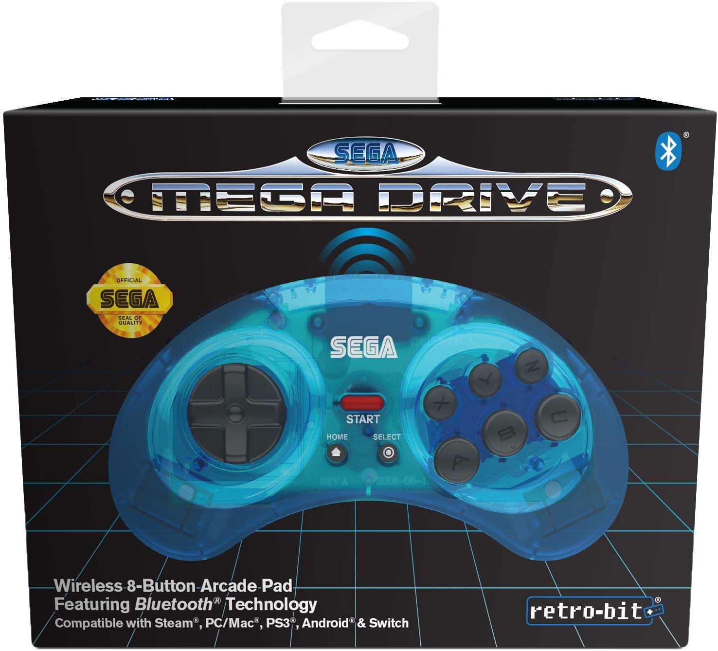 Controller - Mega Drive Bluetooth (Licenced) (Brand New) Clear Blue ...