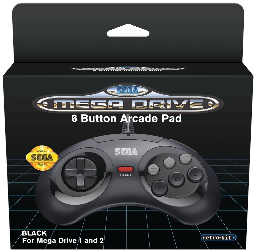 Controller - Mega Drive (Licenced) (Brand New) Black - Super Retro ...