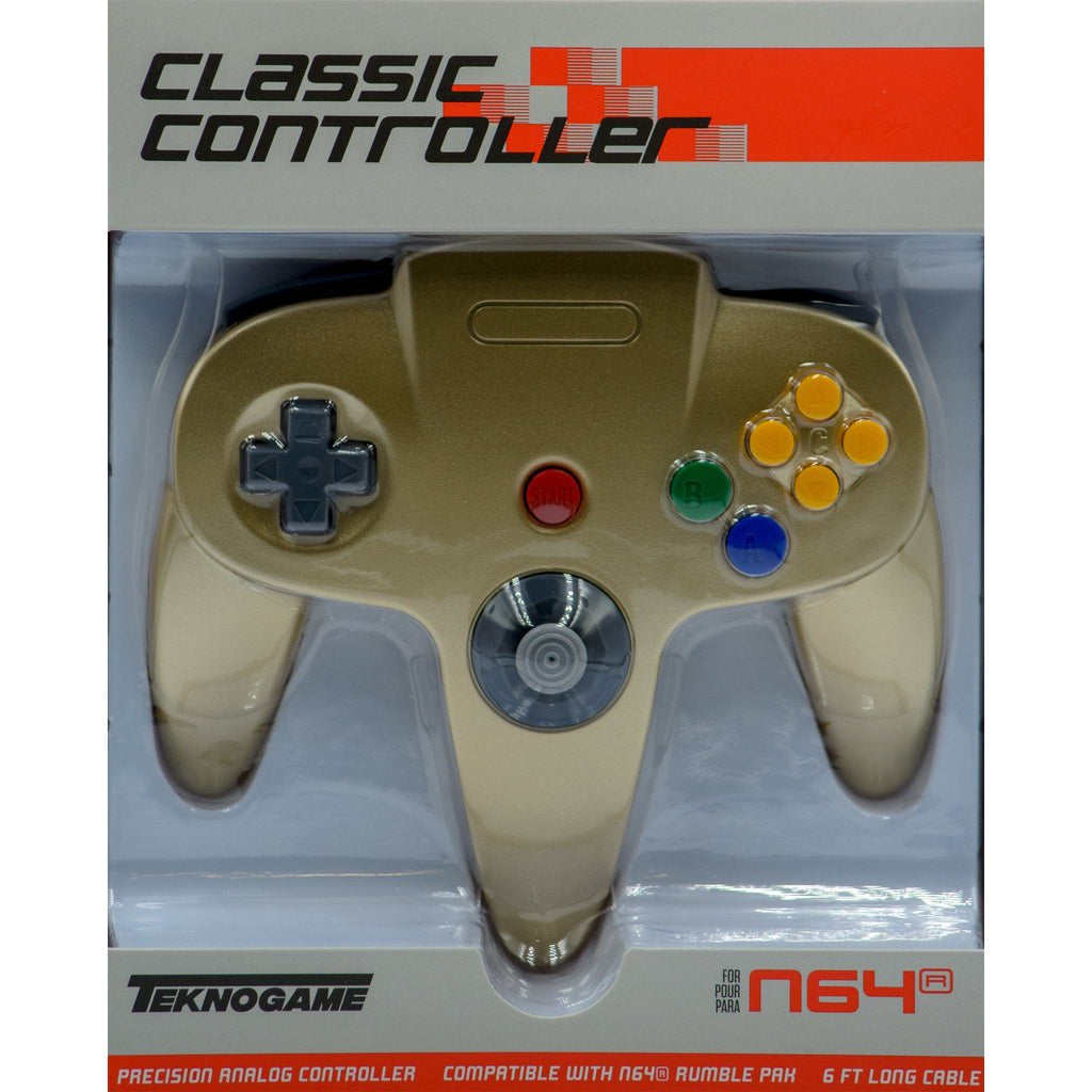 Controller - Nintendo 64 (New Generic) Gold - Super Retro - N64