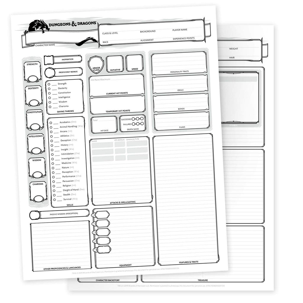 Dungeons & Dragons Character Sheets - Super Retro - Dungeons & Dragons